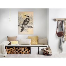 A.S. Cr&eacute;ation Leinwandbild &raquo;vintage birds&laquo; Gem&auml;lde Kunst 1 Stk. tlg. Vogel Keilrahmen Bild Leinwand-Bild Wohnzimmer modern Wandbild Kinder gelb Holz, Stahl B/H/T: 