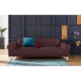 W.Schillig 2,5-Sitzer &raquo;montanaa&laquo; mit Metallkufen in Chrom gl&auml;nzend, Breite 232 cm braun B/H/T: 232cm x 78cm x 94cm, Longlife Xtra-Leder Z69