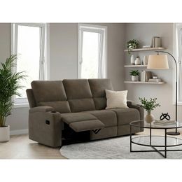 OTTO home 3-Sitzer &raquo;NAPORI Microfaser, Multimediasofa, Kinosessel XXL&laquo; Kinosofa mit 2 x Relaxfunktion und Getr&auml;nkehalter beige 100% Polyester B/H/T: 