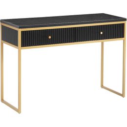 LEONIQUE Konsolentisch &raquo;Fleuriss&laquo; Keramikplatte, goldene Beine, FSC-zertifiziertes Holz, Breite 110 cm B/H/T: 110cm x 76cm x 40cm