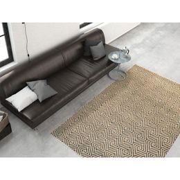 Kayoom Teppich &raquo;Aperitif 310&laquo; rechteckig 7 mm H&ouml;he weiche Haptik,fusselarm, f&uuml;r Allergiker & Fu&szlig;bodenheizung geeignet beige Baumwolle B : 160cm 1 Stk., 7mm, 