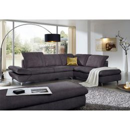W.Schillig Ecksofa &raquo;Taoo, elegant und zeitlos, bequem, L-Form, Breite 296cm&laquo; mit Sitziefenverstellung & Kopfteilverstellung grau Longlife fabric 