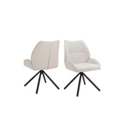 OTTO home Esszimmerstuhl &raquo;Granilu&laquo; (Set) gepolstert, Bezug Vorderseite Webstoff, R&uuml;ckseite Velvet beige Stoff B/H/T: 58cm x 86cm x 60cm, Webstoff