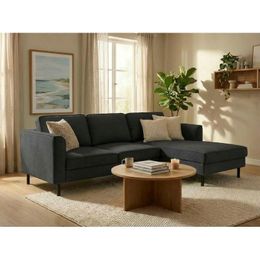 Home Affaire Ecksofa &raquo;Booster II, whlw. mit Schlaffunktion & Bettkasten, Fu&szlig; schwarz&laquo; Recamiere beidseitig montierbar,L-Form, in Cord & Struktur LEO o
