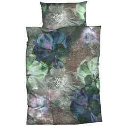 CASATEX Bettw&auml;sche &raquo;Freda&laquo; 2 Stk. luxuri&ouml;ses Design mit kr&auml;ftigen und eleganten Farben gr&uuml;n Satin, Obermaterial: 100% Baumwolle B/L: 155cm x 220cm, 1 