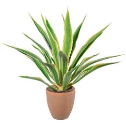 Creativ green K&uuml;nstliche Zimmerpflanze &raquo;Agave im Terracottatopf&laquo; gr&uuml;n Obermaterial: 100% Polyethylen B/H/L: 85cm, 1 Stk.