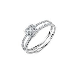 Diamant Leternel Ring 'Ring aus 375 Wei&szlig;gold mit Diamant' Damen Gr&ouml;&szlig;e 54 silber