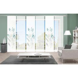 Vision S Schiebegardine &raquo;AYENE 6er SET&laquo; Paneelwagen 6 Stk. tlg. Schiebevorhang Digidruck 6er Set AYENE blau Polyester 260cm, Paneelwagen, 60cm