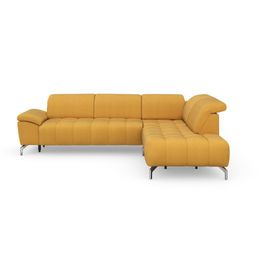 Sit & More sit&more Ecksofa &raquo;Cool L-Form&laquo; wahlweise mit Kopfteilverstellung und Vorziehsitz, motorisch gelb B/H/T: 272cm x 79cm x 220cm, Luxus-Microfaser Paris, 