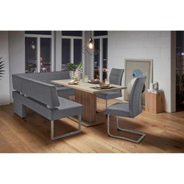 OTTO home Eckbank &raquo;Rab&laquo; in 2 Breiten (180 oder 200 cm), Bezug in verschiedenen Qualit&auml;ten grau Polyester B/H/T: 200cm x 88cm x 160cm, Strukturstoff, 