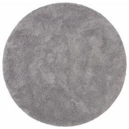 OTTO home Teppich &raquo;Desner, Hochflor Teppiche&laquo; rund 35 mm H&ouml;he Mikrofaser, weich, flauschig, Wohnzimmer, Schlafzimmer, Kinderzimmer grau Kunstfaser &Oslash; 