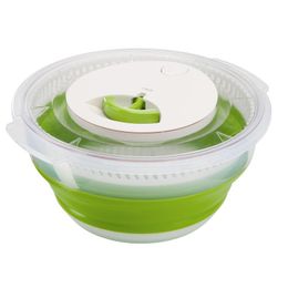 Emsa Salatschleuder &raquo;Basic&laquo; 4 Liter, zusammenklappbar, platzsparend, rutschfest, sp&uuml;lmaschinenfest gr&uuml;n Kunststoff Einheitsgr&ouml;&szlig;e