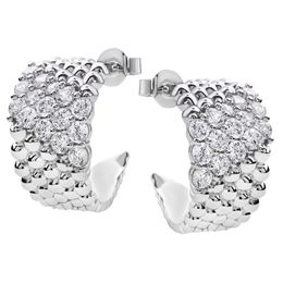 Firetti Damen Paar Creolen &raquo;Schmuck Geschenk Silber 925 Ohrschmuck Ohrringe Kugeln rund&laquo; mit Zirkonia (synth.) 17mm, Silber 925 (Sterlingsilber)