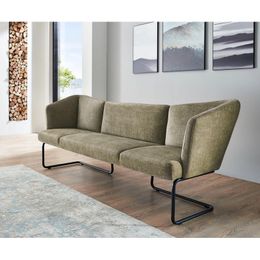 K+w Komfort & Wohnen K+W Komfort & Wohnen Polsterbank &raquo;Mikkado Tube&laquo; in abgerundeter Form, Rundrohrkufe lang, in 2 Breiten 192 oder 242 cm gr&uuml;n Holzwerkstoff, Metall B/H/T
