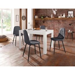 OTTO home Essgruppe Set, 5 Stk. tlg. mit Esstisch 120 cm breit schwarz-wei&szlig; B/H/T: 120cm