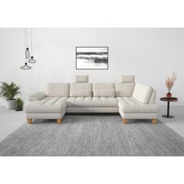 Sit & More sit&more Wohnlandschaft &raquo;Westham U-Form&laquo; wahlweise mit Schlaffunktion, Bettkasten, Sitztiefenverstellung beige 90% Polyester 10%Polyamid B/H/T: 338cm 