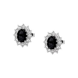 Firetti Damen Paar Ohrstecker &raquo;Schmuck Geschenk Silber 925 Ohrschmuck Ohrringe Lady D Diana Royal&laquo; mit Glasstein, Zirkonia (synth.) schwarz Silber 925