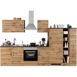 KOCHSTATION K&uuml;chenzeile &raquo;KS-Colmar&laquo; ohne E-Ger&auml;te, Breite 330 cm braun B/H/T: 330cm x 60cm
