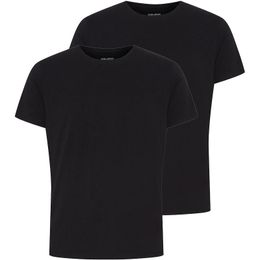 Blend Herren T-Shirt Packung, 2 Stk. mit Rundhalsausschnitt, im Basic-Stil, aus Baumwollmischung schwarz L
