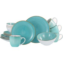Creatable Kombiservice &raquo;Vintage Nature, Service 16-tlg.&laquo; Naturverbundenes Design, Handgemalt blau Porzellan 16