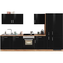 KOCHSTATION K&uuml;chenzeile &raquo;KS-Tinnum&laquo; ohne E-Ger&auml;te, Breite 330 cm schwarz B/H/T: 330cm x 60cm