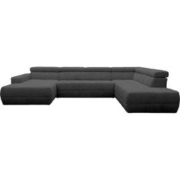 OTTO home Wohnlandschaft &raquo;Ballerup 359 x 228 cm, auch mit verstellbarer Sitztiefe&laquo; Kopfteile & Sitztiefe verstellbar, Pet Friendly Bezug, U-Form grau 