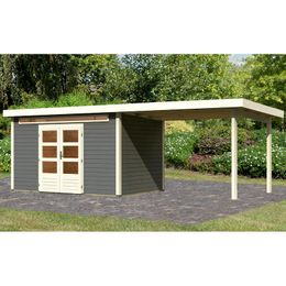 Karibu Gartenhaus &raquo;Ammersee 6&laquo; grau Holzwerkstoff ohne Fu&szlig;boden, ohne Dacheindeckung