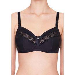 SuSa Damen B&uuml;gelloser BH &raquo;Santorin&laquo; Schweizer T&uuml;llstickerei, Schmuckstein, gen&auml;hte Cups, hohe Stegmitte schwarz 80, Cup C