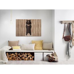 A.S. Cr&eacute;ation Leinwandbild &raquo;born to be wild&laquo; Kunst Tiere 1 Stk. tlg. Keilrahmen Bild Holzoptik Tiere Leinwand-Bild Wohnzimmer modern Kinder braun Holz, Stahl B/H/T: