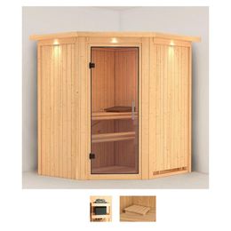 Karibu Sauna &raquo;Tomke&laquo; Set, ohne Ofen beige ohne Ofen, (ohne Ofen)