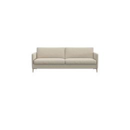 FLEXLUX 3-Sitzer &raquo;Fiore, super Sitzkomfort durch Kaltschaum im Sitz&laquo; schmale Armlehnen, F&uuml;&szlig;e Alu+ Eiche wei&szlig; 100% Polyester B/H/T: 214cm x 85cm x 92cm