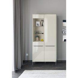 set one by Musterring Standvitrine &raquo;Reno&laquo; 1 Stk. tlg. Mit Winkelfu&szlig; in diversen Farben, 199 cm H&ouml;he & Farbauswahl beige Glas, Holzwerkstoff 