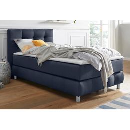 Home Affaire Boxspringbett &raquo;Salo&laquo; incl. Topper, 6 Breiten, 2 H&auml;rtegrade, TFK auch in H&auml;rtegrad 4 blau Struktur (100% Polyester);Bezug der 