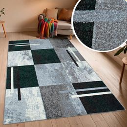 OTTO home Teppich &raquo;Cube, Karo Muster mit 3D-Design&laquo; rechteckig 9 mm H&ouml;he Kasten, geometrisch, Patchwork, Wohnzimmer, Schlafzimmer grau Kunstfaser B : 