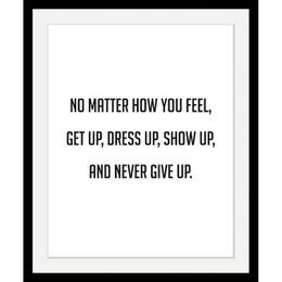 queence Bild &raquo;Motivation&laquo; Liebesspr&uuml;che Motivationsbilder Schriftzug Schwarz-Wei&szlig; HD Premium Poster-Druck inkl. Holzrahmen schwarz Acrylglas, Holz, 