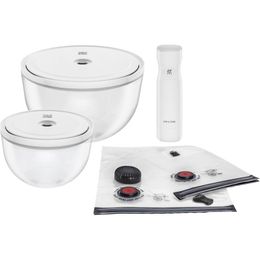 Zwilling Aufbewahrungssystem &raquo;Fresh & Save BOWLS&laquo; Vakuum Starter Set, Glas / M/L, 9-tlg. wei&szlig; Glas Einheitsgr&ouml;&szlig;e