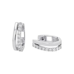 Tom Tailor Damen Tom Tailor Paar Creolen &raquo;Schmuck Geschenk Silber 925&laquo; mit Zirkonia (synth.) silber 13mm, Silber 925 (Sterlingsilber)