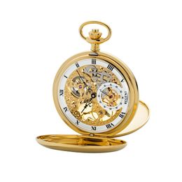 Regent Uhren Regent Herren Taschenuhr Herrenuhr, Handaufzug, Glasboden, Edelstahlgeh&auml;use, Geschenkidee gold Einheitsgr&ouml;&szlig;e