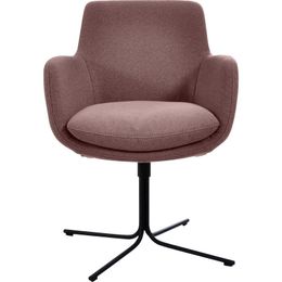 K+w Komfort & Wohnen K+W Komfort & Wohnen Esszimmerstuhl &raquo;Pego Drehstuhl&laquo; () filigranem 4-Fu&szlig;-Gestell in schwarz rosa B/H/T: 59cm x 84cm x 65cm, Flachgewebe Q2 2250