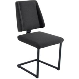 K+w Komfort & Wohnen K+W Komfort & Wohnen Esszimmerstuhl &raquo;Longbeach, Freischwinger&laquo; () 1 Stk.mit Gestell und Abstandshalter in Metall schwarz Struktur, Sitzkomfort grau B/