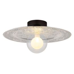 Globo LIGHTING Deckenleuchte &raquo;RIGA&laquo; G9 1 Stk. Deckenlampe / Schlafzimmer / B&uuml;ro / Wohnzimmer / rund silber &Oslash; 34cm H: 13cm, 1 Stk.