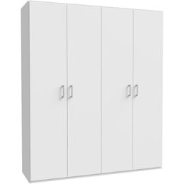 FORTE Kleiderschrank Dreht&uuml;renschrank, Stauraum, Zubeh&ouml;r optional bestellbar wei&szlig; Holzwerkstoff weiss, B/H/T: 177,5cm x 210,5cm x 54,2cm, T&uuml;ren: 4 Stk