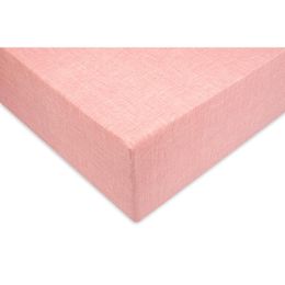 ZO HOME Spannbettlaken &raquo;Lino&laquo; Laken aus 100% Baumwolle, Leinen Optik, Print, Betttuch ab 90x200 rot Renforc&eacute;, Obermaterial: 100% Baumwolle B/L: 90cm x