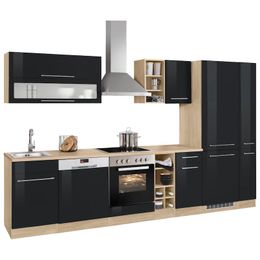 KOCHSTATION K&uuml;chenzeile &raquo;KS-Eton&laquo; ohne E-Ger&auml;te, Breite 330 cm schwarz B/H/T: 330cm x 60cm
