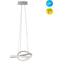 N&auml;ve n&auml;ve LED Pendelleuchte &raquo;Odrive&laquo; LED-Modul 1 Stk. Warmwei&szlig; dimmbar, schleifen&auml;hnlich geschwungene Leuchtstreifen, wei&szlig;, H: 130cm 1, &Oslash; 56cm H: 130cm, 1 