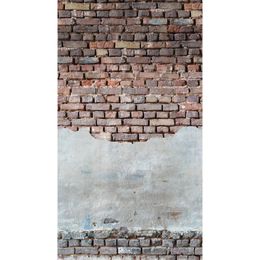 Livingwalls living walls Fototapete &raquo;The Wall&laquo; Motiv Steinoptik urban glatt Fototapete Vintage Tapete Steinoptik Tapeten Wohnzimmer Design Optik rot Vinyl, Vlies 