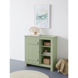OTTO home Sideboard &raquo;Bertram&laquo; Massivholz,4 verstellbare Einlegeb&ouml;den, Magnetverschluss,H&ouml;he 90 cm gr&uuml;n MDF, Massivholz B/H/T: 90cm x 90cm x 38cm, 