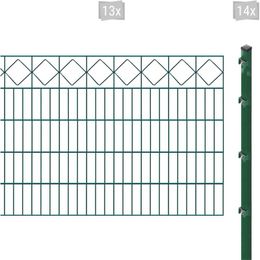 Arvotec Doppelstabmattenzaun &raquo;ESSENTIAL 100 zum Einbetonieren "Karo" mit Zierleiste&laquo; Zaunh&ouml;he 100 cm, Zaunl&auml;nge 2 - 60 m gr&uuml;n Kunststoff, Stahl H/L: 100cm x 