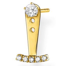 Thomas Sabo Damen Thomas Sabo Single-Ohrstecker &raquo;wei&szlig;e Steine gold, wei&szlig;e Steine silber&laquo; mit Zirkonia (synth.) - Einh&auml;nger abnehmbar gold Silber 925 (