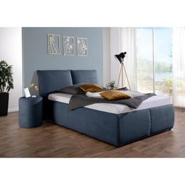 Maintal Polsterbett &raquo;Wiesenbach, mit Cord-Bezug&laquo; wahlweise in H&auml;rtegrad H2, H3 oder H4 blau Liegefl&auml;che L&auml;nge B: 200cm x 140cm, Cord, H&ouml;he Bett: 104cm H&ouml;he 